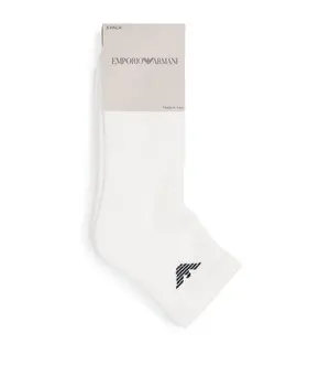 Emporio Armani Cotton-blend Ankle Socks - White