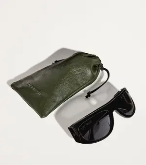 PORT TANGER Rectangular Fayaz Sunglasses - Black