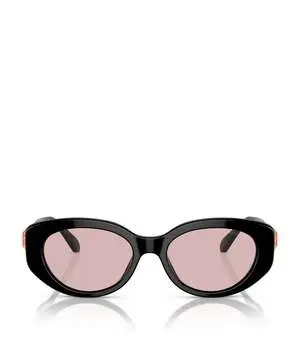 SWAROVSKI Sk6002 Oval Sunglasses - Black