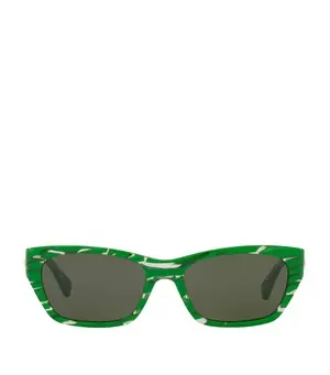 Bottega Veneta Rectangular Sunglasses - Green