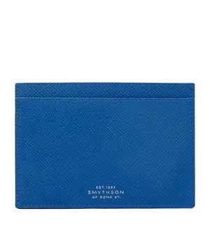 Smythson Panama Leather Passport Sleeve - Blue