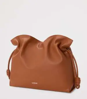 Loewe Large Leather Flamenco Shoulder Bag - Brown