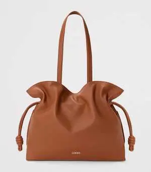 Loewe Large Leather Flamenco Shoulder Bag - Brown