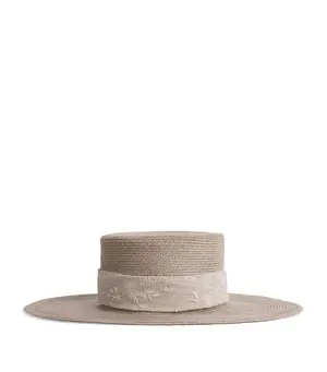Eleventy Linen Panama Hat - Beige