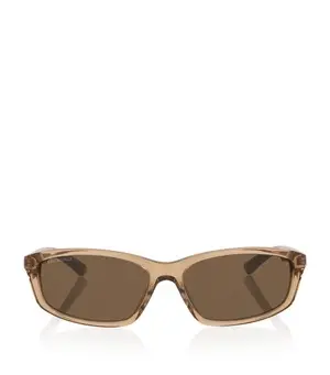 Balenciaga Acetate Bb0401s Rectangular Sunglasses - Brown