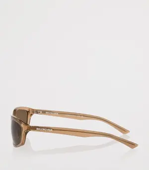 Balenciaga Acetate Rectangular Sunglasses - Brown