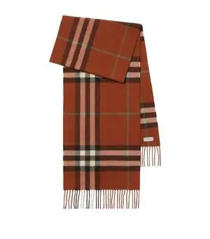 Burberry Cashmere Check Scarf - Orange