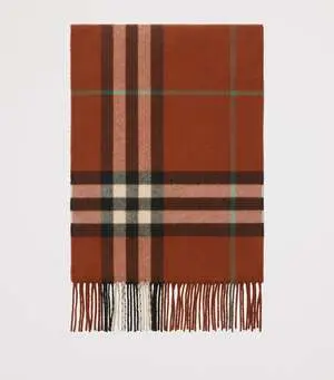 Burberry Cashmere Check Scarf - Orange