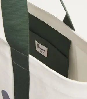 Harrods Cotton Logo Tote Bag - Ivory