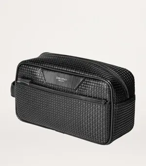 SERAPIAN Coated Canvas And Leather Stepan Wash Bag - Black