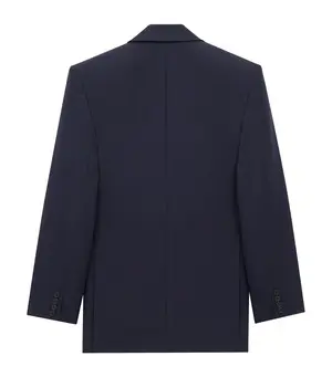 Saint Laurent Wool Double-breasted Jacket - Blue