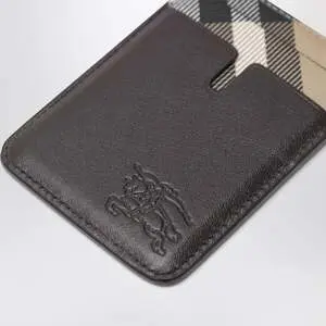 Burberry Pop Magnetic Card Holder With Check Pattern