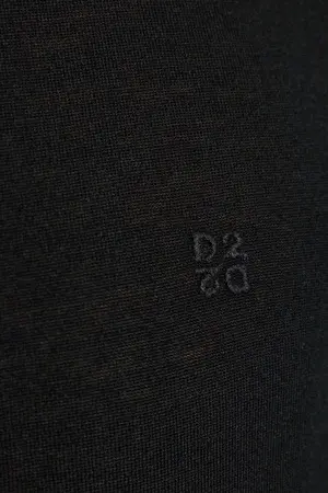 Dsquared2 Wool Polo With Embroidered Logo - Black
