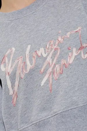 Balmain Short Loose-fit Sweatshirt - Grey