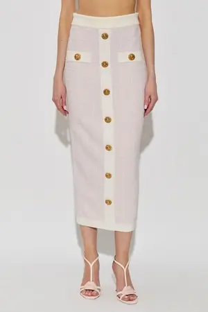 Balmain Pencil Midi Skirt With Lurex Thread