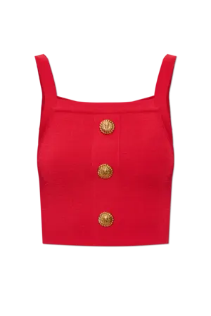 Balmain Short Off-shoulder Top - Red