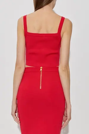 Balmain Short Off-shoulder Top - Red