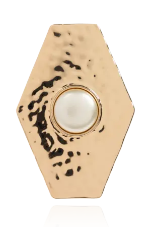 SELF-PORTRAIT Brass Earrings With Glass Pearl