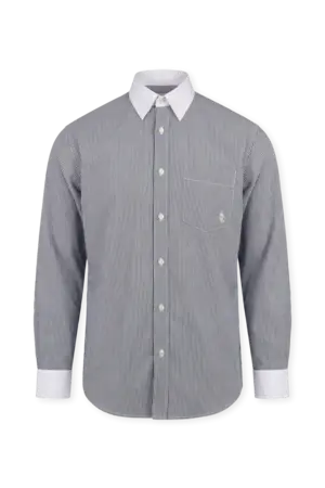 SPORTY & RICH Oversized Striped Shirt - Grey
