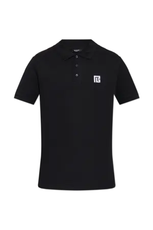 Balmain Polo With Logo - Black
