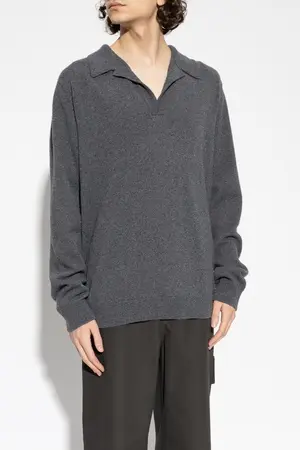 Balmain Sweater With A Heart Neckline - Grey