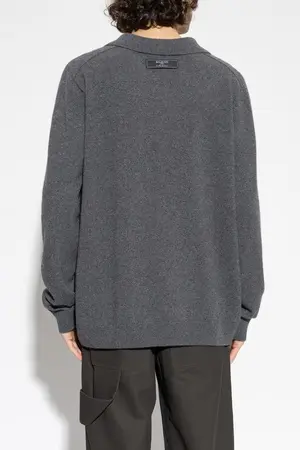 Balmain Sweater With A Heart Neckline - Grey