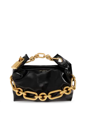 Balmain Handbag With Gold-tone Chain - Black