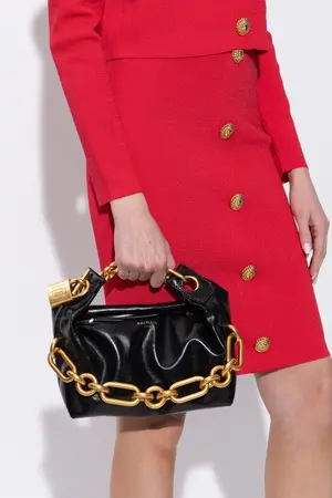 Balmain Handbag With Gold-tone Chain - Black