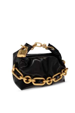 Balmain Handbag With Gold-tone Chain - Black