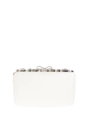 SELF-PORTRAIT Clutch With Shimmering Crystals - Cream
