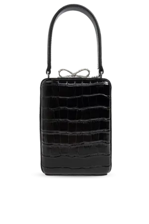 SELF-PORTRAIT Leather Box Clutch - Black