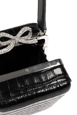 SELF-PORTRAIT Leather Box Clutch - Black
