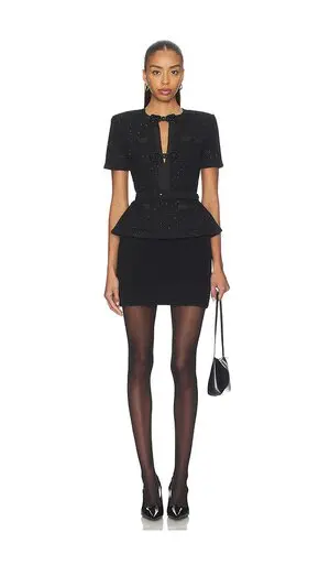 SELF-PORTRAIT Sequin Knit Peplum Top