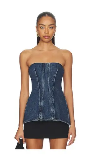 AGOLDE Lara Corset Top - Blue
