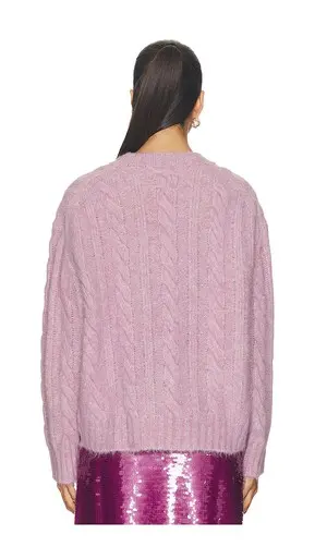 Astr The Label Violetta Cable Knit Pullover Sweater
