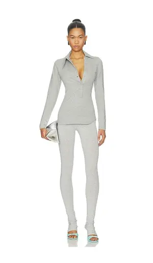 Attico Long Sleeve Lapel Top
