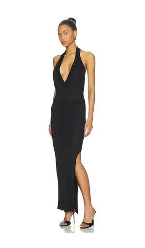 Attico Deep V Midi Dress