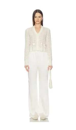 LoveShackFancy Lilly Cardigan With Bow Detail - Ivory