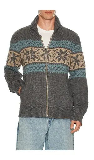 Faherty Brand Surf To Snow Zip Cardigan With Shawl Collar