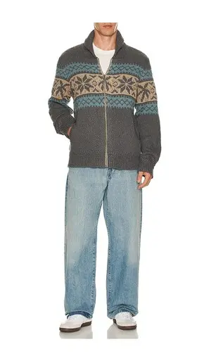 Faherty Brand Surf To Snow Zip Cardigan With Shawl Collar