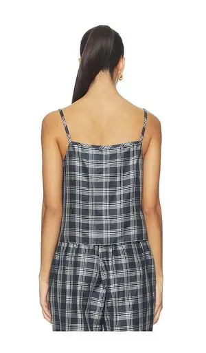 Theory Bind Strap Plaid Top