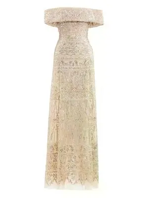SAIID KOBEISY Beaded Maxi Dress