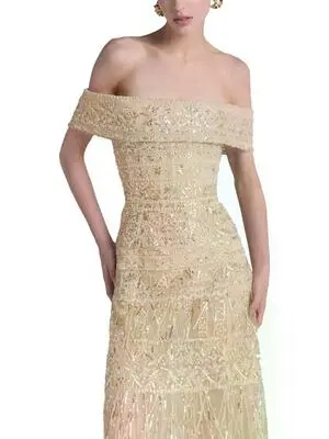 SAIID KOBEISY Beaded Maxi Dress