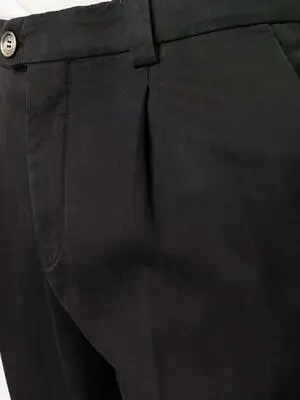 Brunello Cucinelli Cropped Cotton Trousers - Black