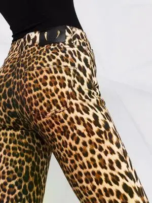 Roberto Cavalli Leopard-print Flare Trousers