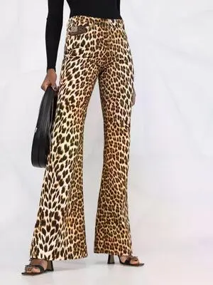 Roberto Cavalli Leopard-print Flare Trousers