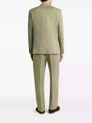 Etro Chevron-motif Single-breasted Linen Jacket