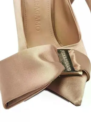 FERRAGAMO Satin Bow-detail Pumps