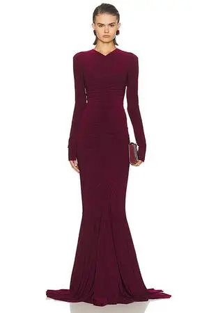 Norma Kamali V Neck Evening Dresses