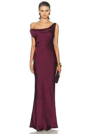 Norma Kamali Drop Shoulder Maria Gown - Plum